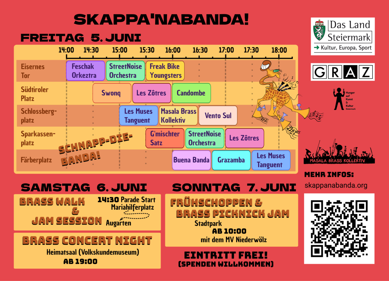 SKAPPA'NABANDA! Urban Brass Festival 05. - 07.06.2026 Graz I